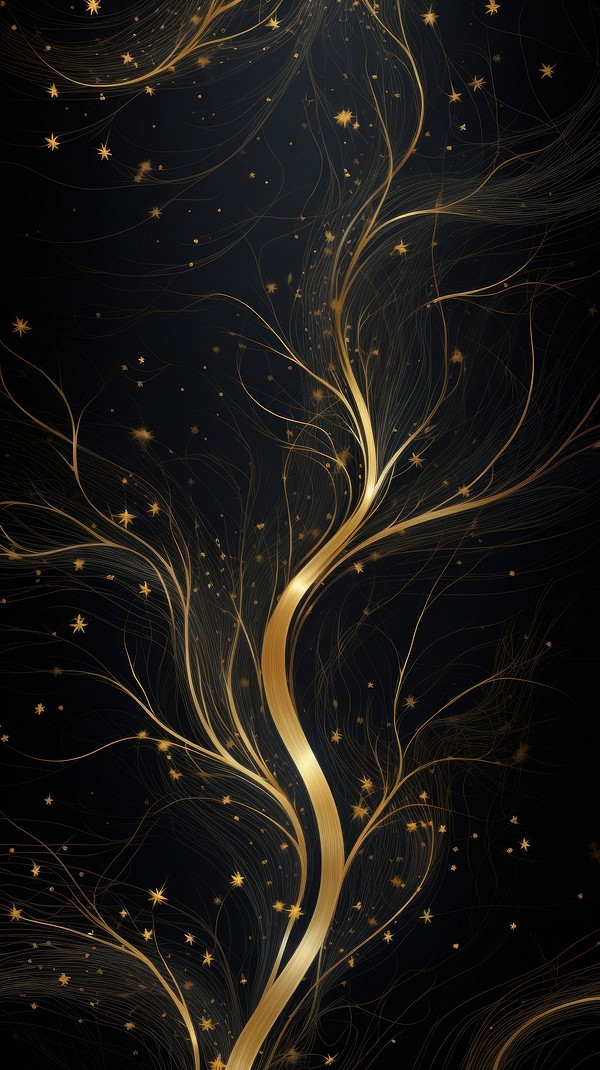 Gold wallpaper pattern nature night. | Premium Photo Illustration ...