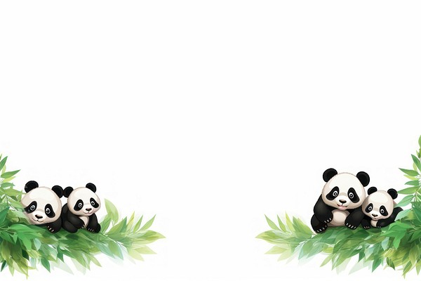Cute pandas bottom divider cartoon | Premium Photo Illustration - rawpixel