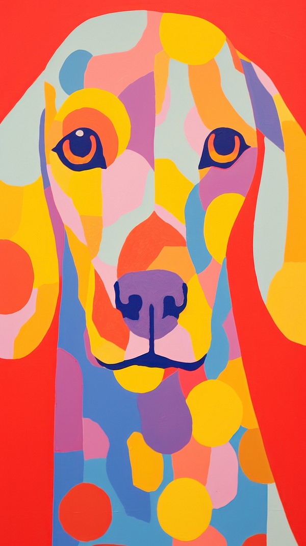 Beautiful dog wallpaper painting mammal | Premium Photo Illustration ...