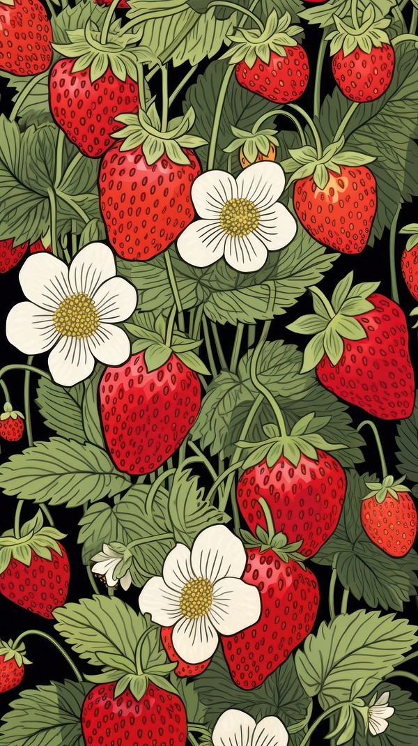 Strawberries strawberry pattern nature. | Free Photo Illustration ...