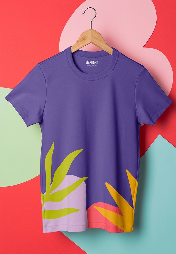 Purple tropical t-shirt design, casual | Free Photo - rawpixel