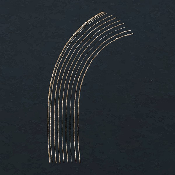 Comb painting shape sticker, gold | Premium Vector - rawpixel