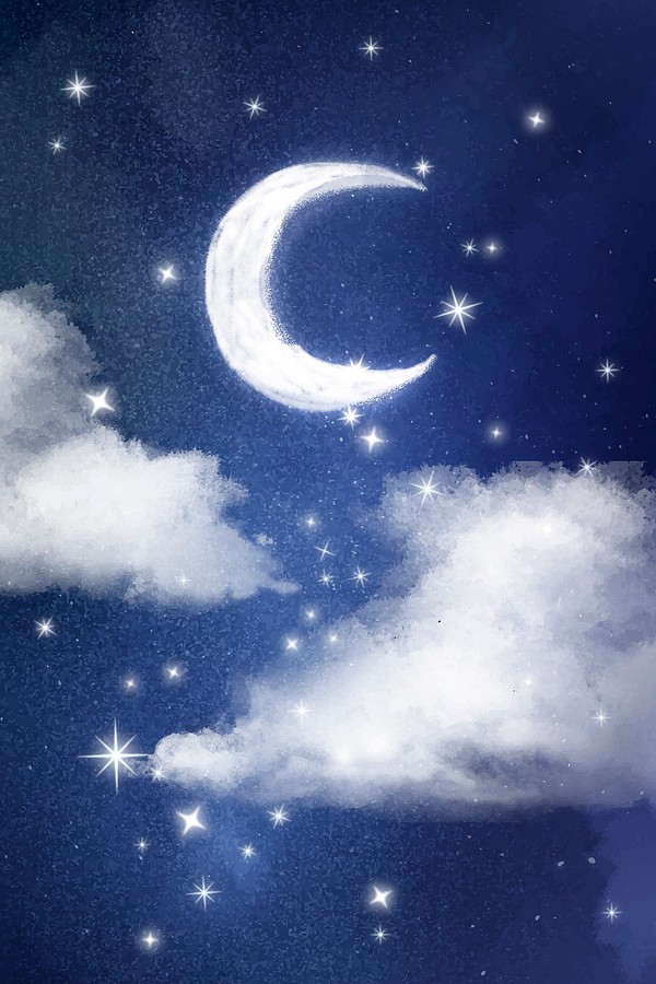 Moon sky background, aesthetic dark | Free Photo Illustration - rawpixel