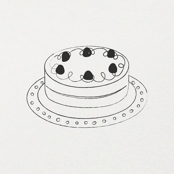 Cake pencil drawing cute doodle | Free Photo Illustration - rawpixel