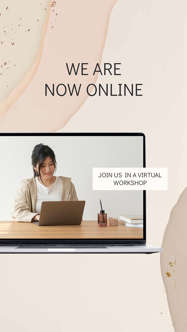 Virtual workshop Facebook story template, | Premium PSD Template - rawpixel