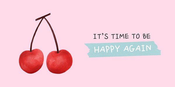 Cute cherry twitter post template, | Premium PSD Template - rawpixel