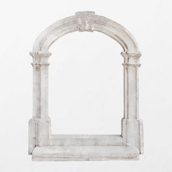 Greek window frame clipart, watercolor | Premium Vector Illustration ...