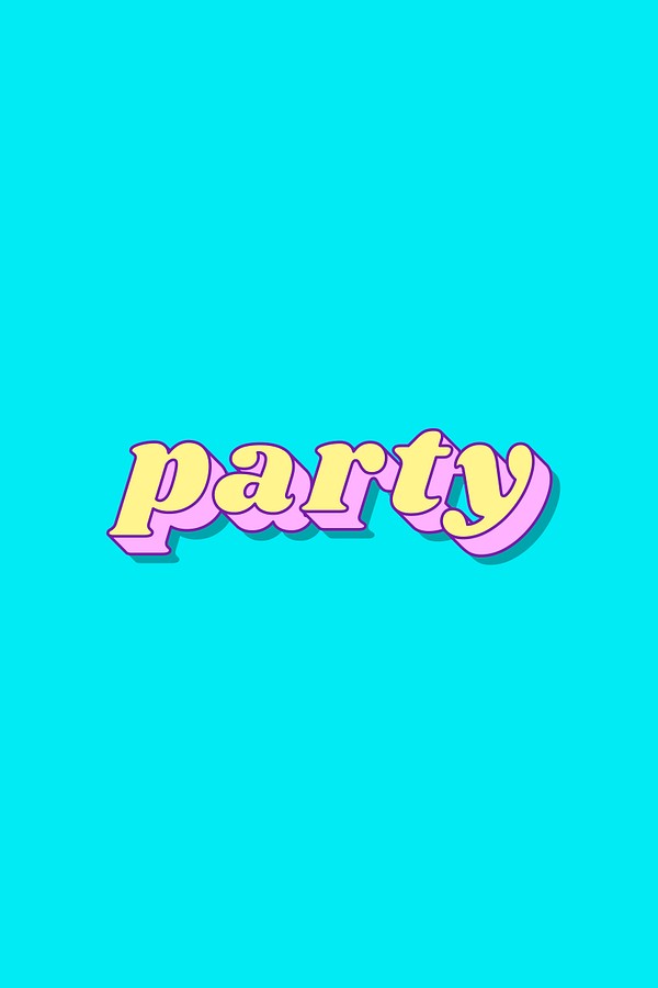 Party word retro typography vector | Free Vector - rawpixel
