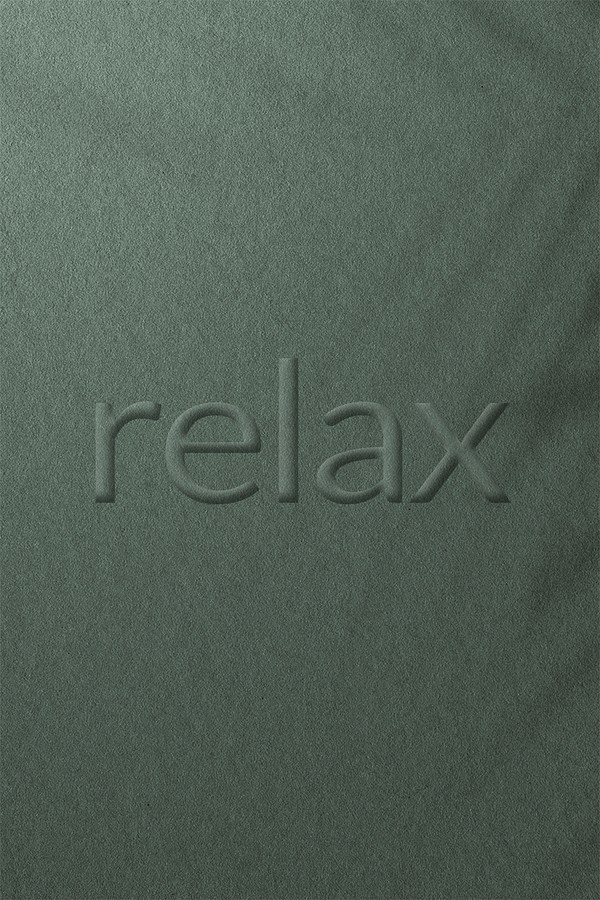 Relax word embossed font typography | Premium PSD - rawpixel
