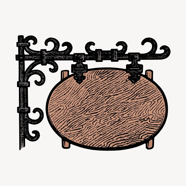 Old wooden sign clipart, vintage | Free Vector - rawpixel