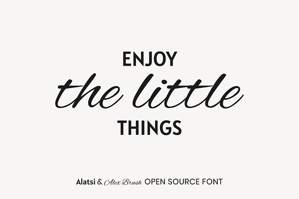 Alatsi & Alex Brush open | Free Font Add-on - rawpixel