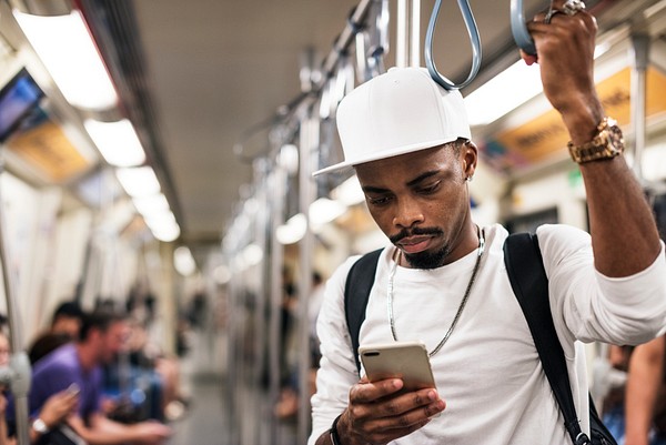 Causal African man subway train | Premium Photo - rawpixel