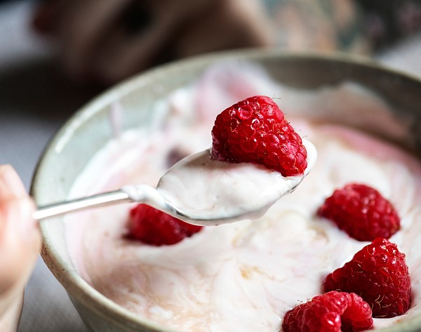Closeup raspberry yogurt bowl | Premium Photo - rawpixel