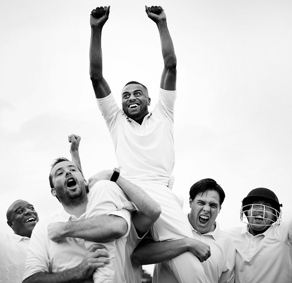 Cheerful cricketers celebrating their victory | Premium Photo - rawpixel