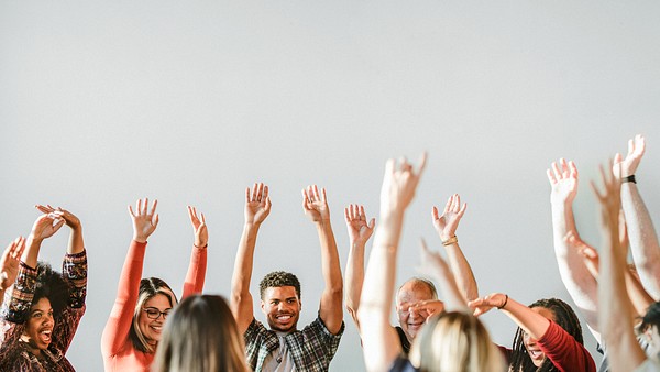 Group diverse people raising their | Premium Photo - rawpixel