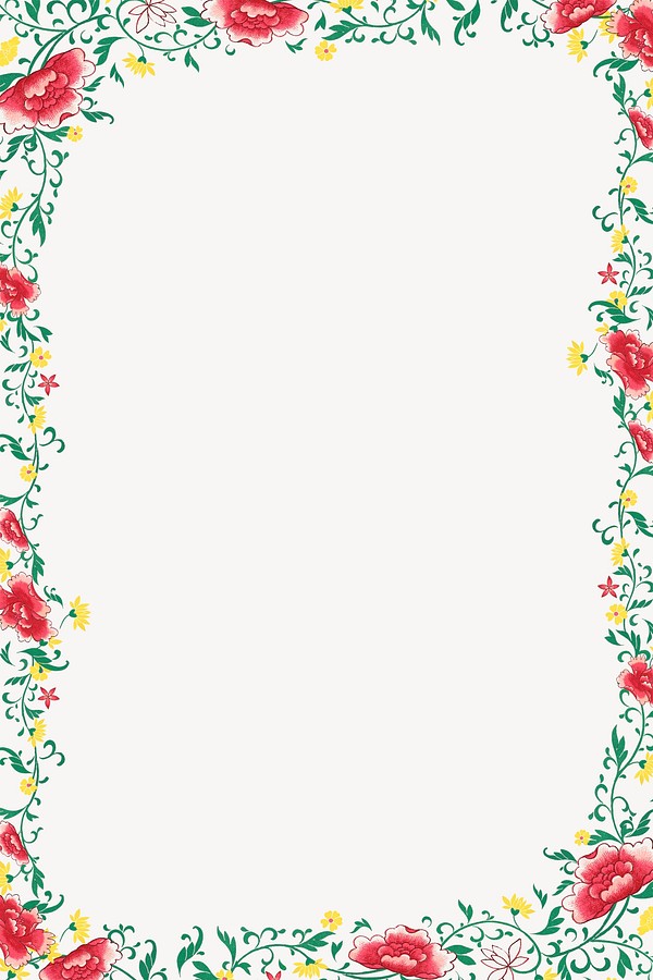 Colorful floral frame, aesthetic Asian | Premium PSD - rawpixel