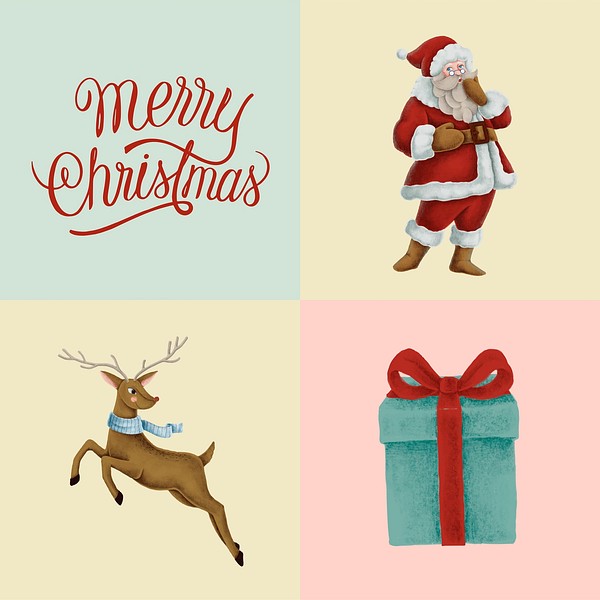 Set hand drawn Christmas illustrations | Premium Vector Illustration ...