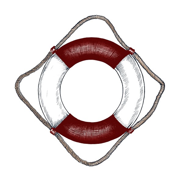 Hand drawn inflatable tube lifebuoy | Free Photo Illustration - rawpixel
