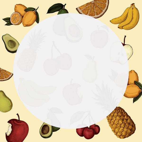 Round fruity frame design vector | Premium Vector - rawpixel