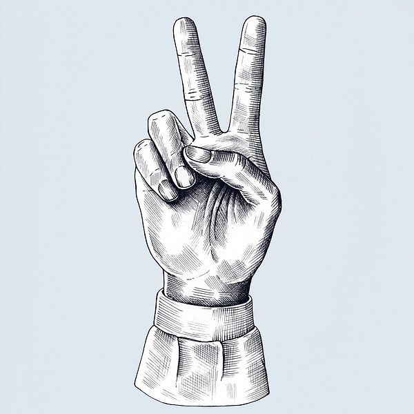 Peace sign vintage style illustration | Free Photo Illustration - rawpixel