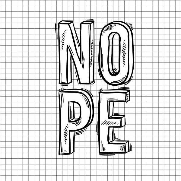 Nope word isolated on background | Premium Vector - rawpixel