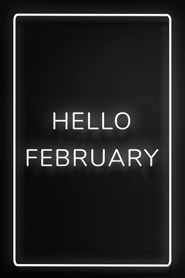 Hello February frame neon border | Free Photo - rawpixel