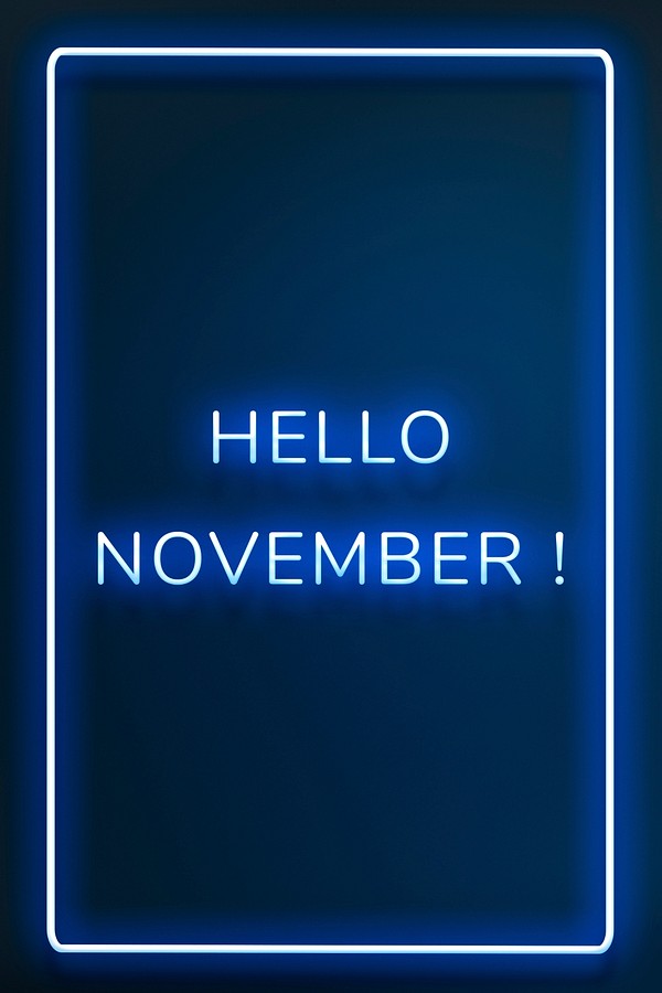 Neon frame Hello November! border | Free Photo - rawpixel