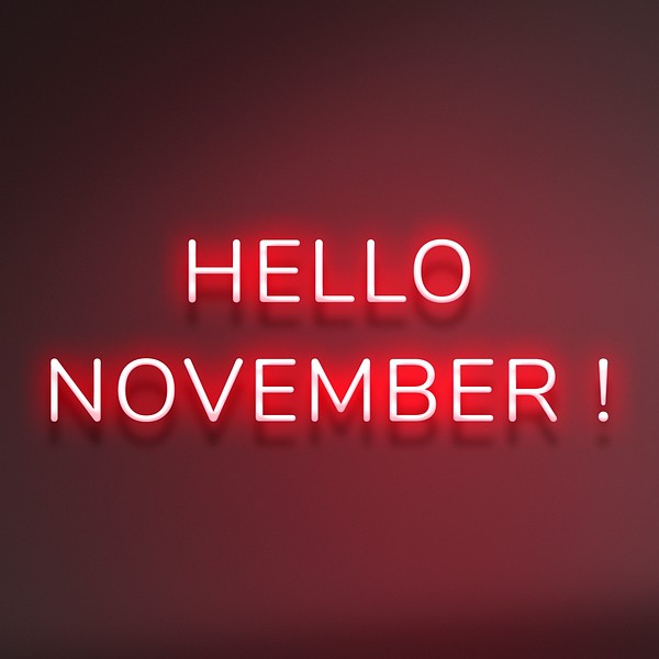 Glowing neon Hello November! lettering | Free Photo - rawpixel