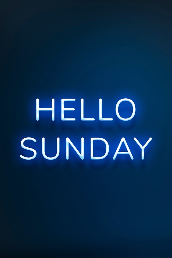 Hello Sunday blue neon sign | Free Photo - rawpixel