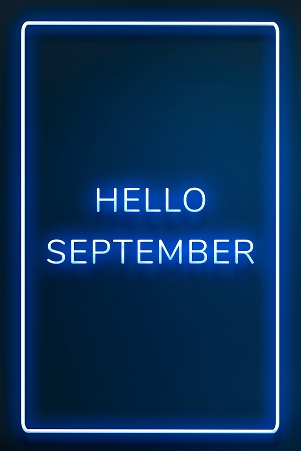 Neon frame Hello September border | Free Photo - rawpixel