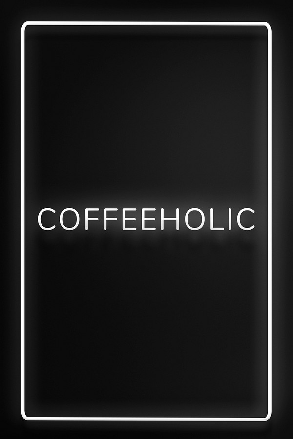 Black neon coffeeholic text framed | Free Photo - rawpixel