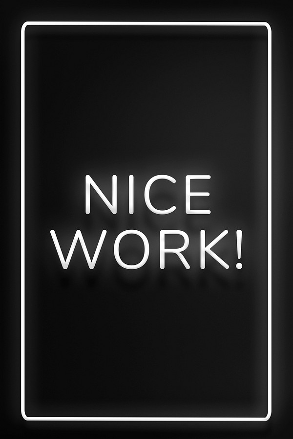Glowing nice work! text frame | Free Photo - rawpixel