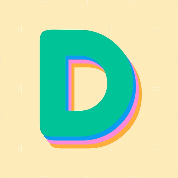 Letter d rounded font psd | Premium PSD - rawpixel