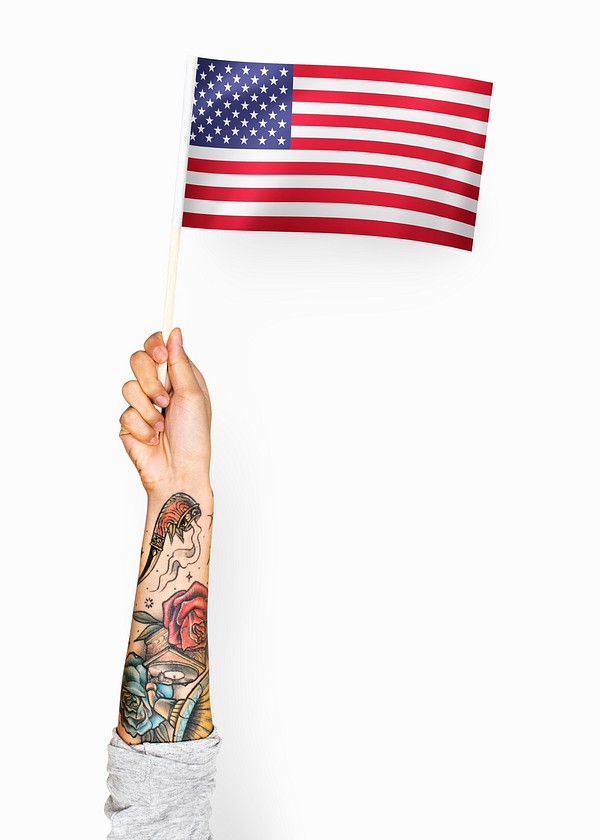 Person waving flag United States | Premium PSD - rawpixel