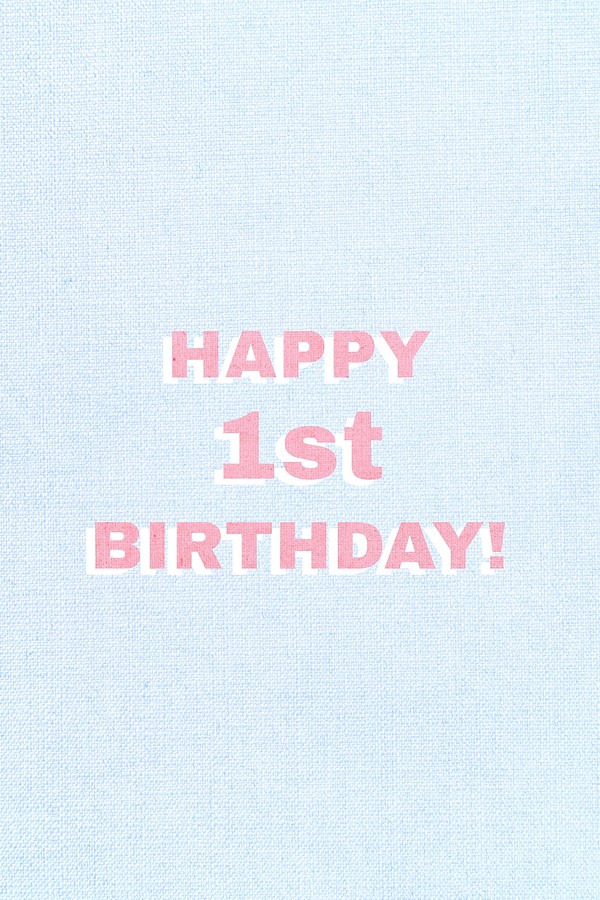 Happy 1st birthday font typography | Free Photo - rawpixel