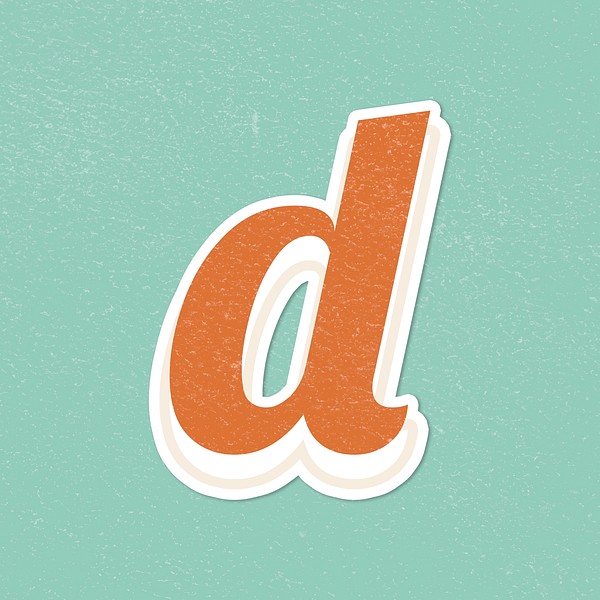 D letter vintage font lettering | Premium PSD - rawpixel