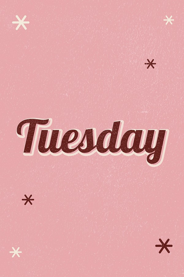 Tuesday retro word typography pink | Free Photo - rawpixel