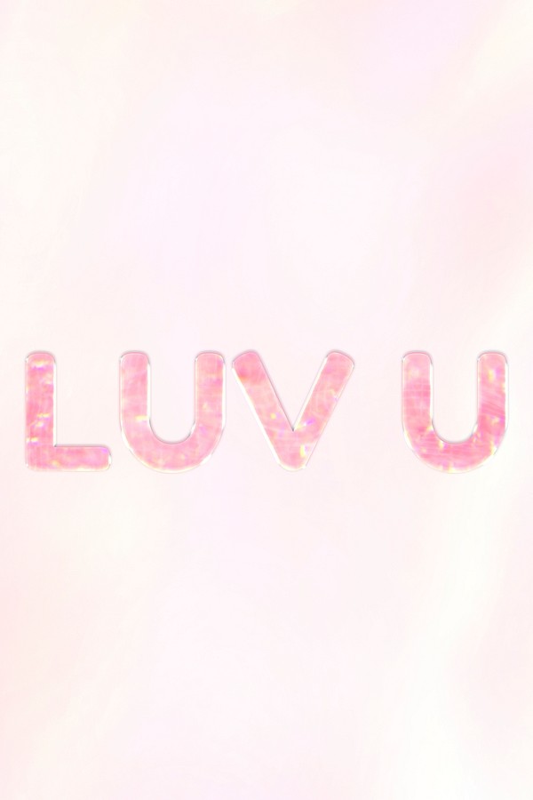 LUV U text pastel holographic | Premium PSD - rawpixel