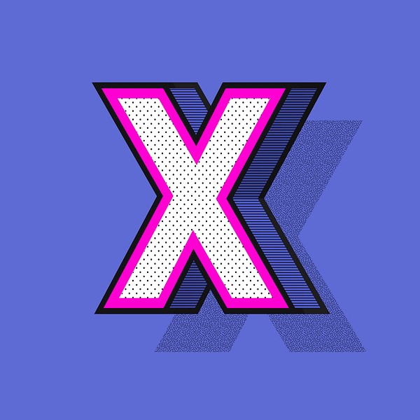 Letter X 3D halftone effect | Free Photo - rawpixel