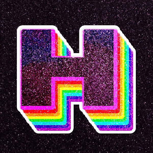 Letter h rainbow typography psd | Free PSD - rawpixel
