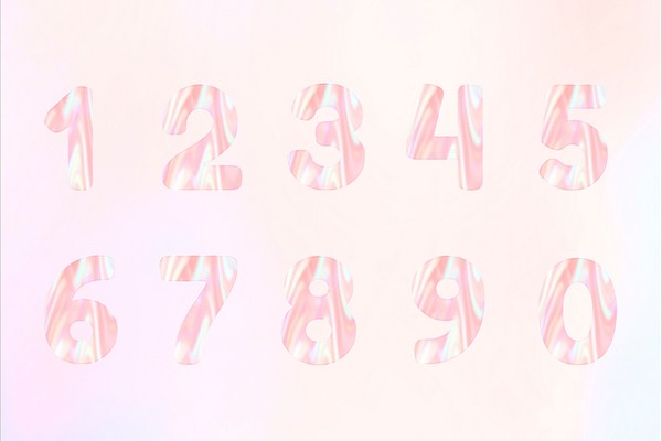 Holographic pastel psd basic number | Free PSD - rawpixel