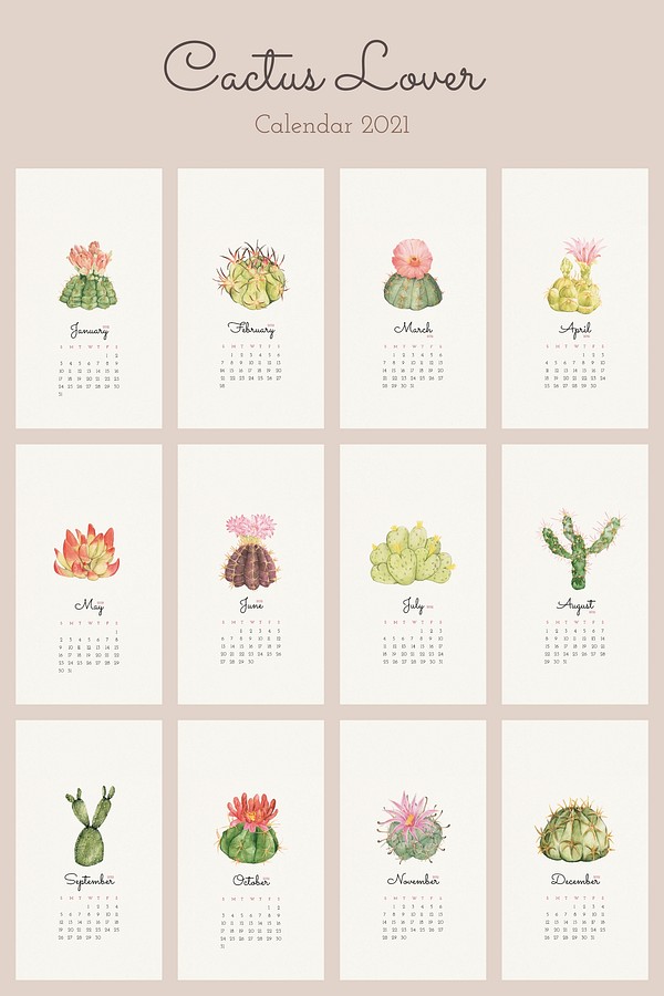 Calendar 2021 editable template vector | Premium Vector - rawpixel