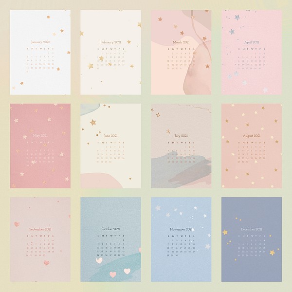 Calendar 2021 editable template vector | Premium Vector - rawpixel