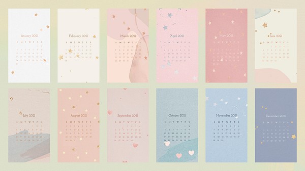 Calendar 2021 editable template vector | Vector - rawpixel