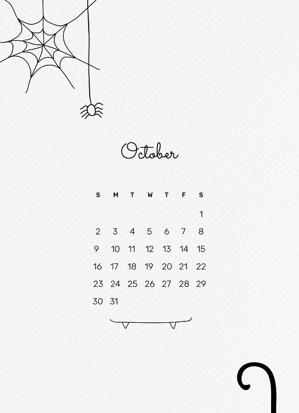 Doodle 2022 October calendar, printable | Premium Photo - rawpixel