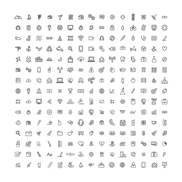 Illustration mixed icons set | Premium Vector - rawpixel