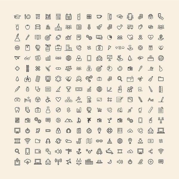 Illustration mixed icons set | Premium Vector - rawpixel