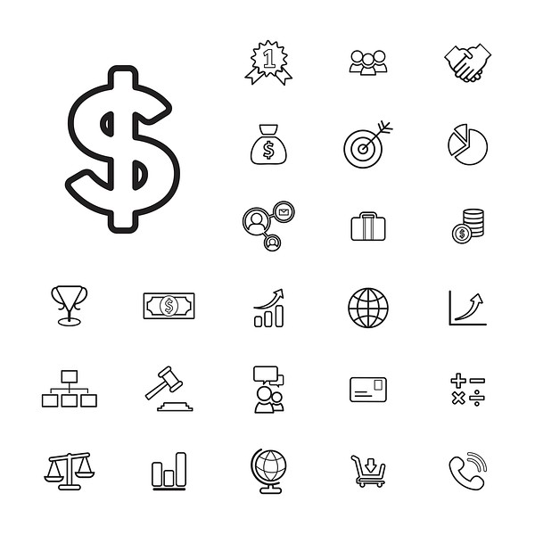 Illustration of financial icons set | Premium Vector - rawpixel
