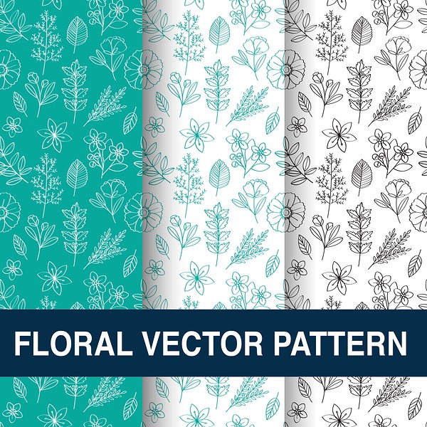 Set of floral vector patterns | Premium Vector - rawpixel