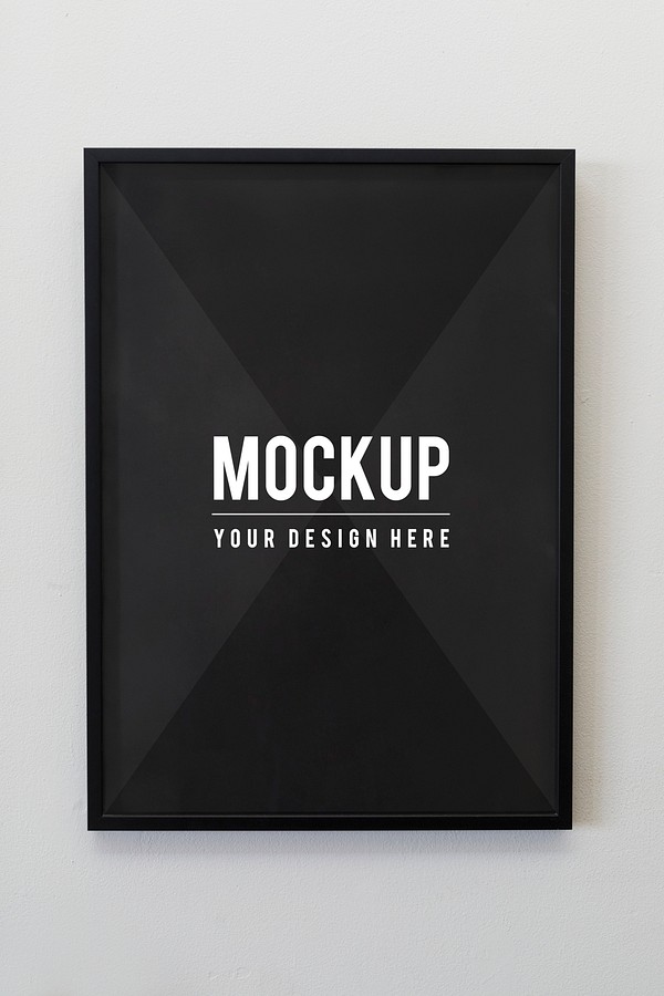 Black frame mockup gray wall | Premium PSD Mockup - rawpixel